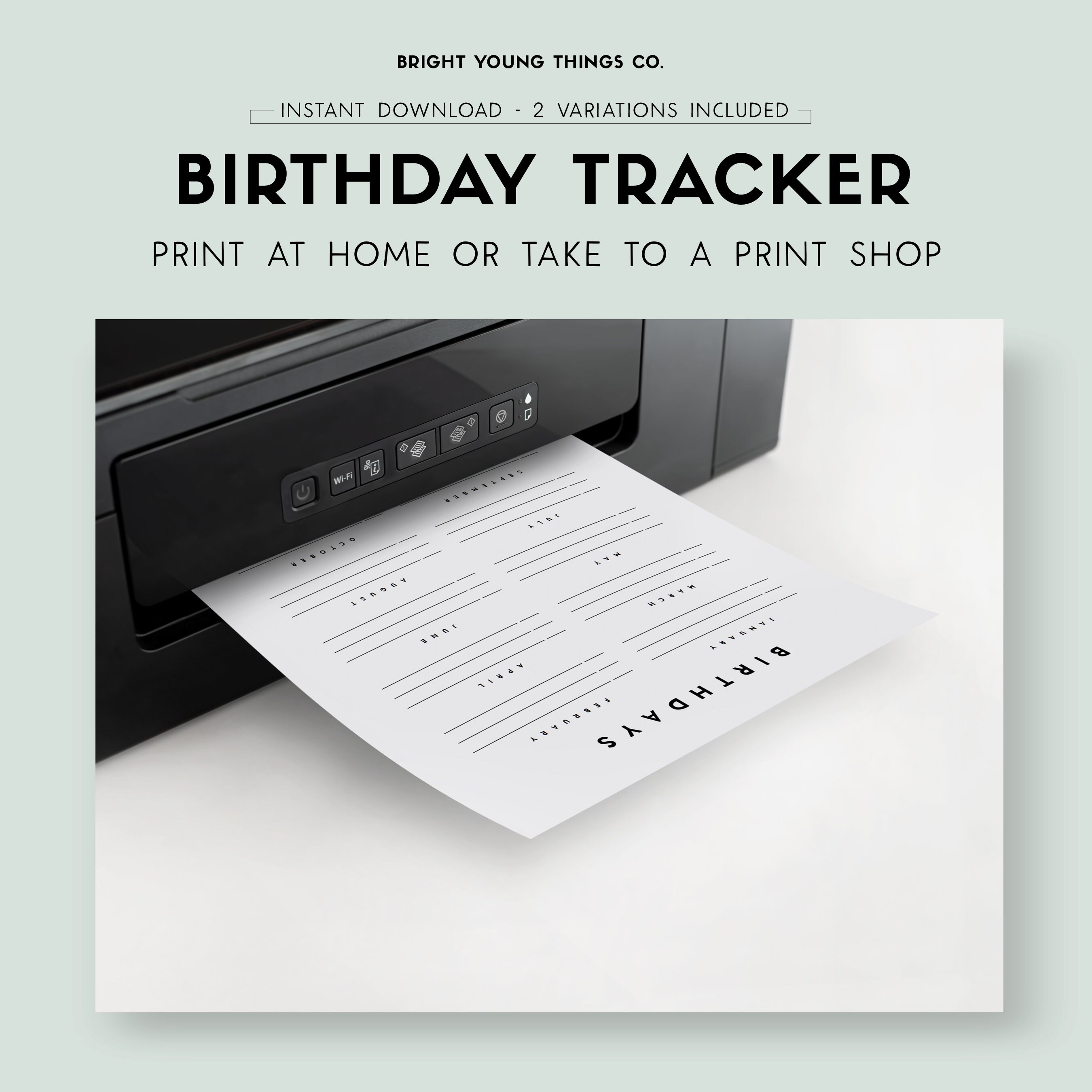 Birthday Tracker PDF Printable, Digital Birthday Tracker, Fillable PDF ...