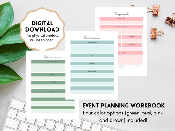 Event Planning Workbook Printable Event Planner Printable | Etsy