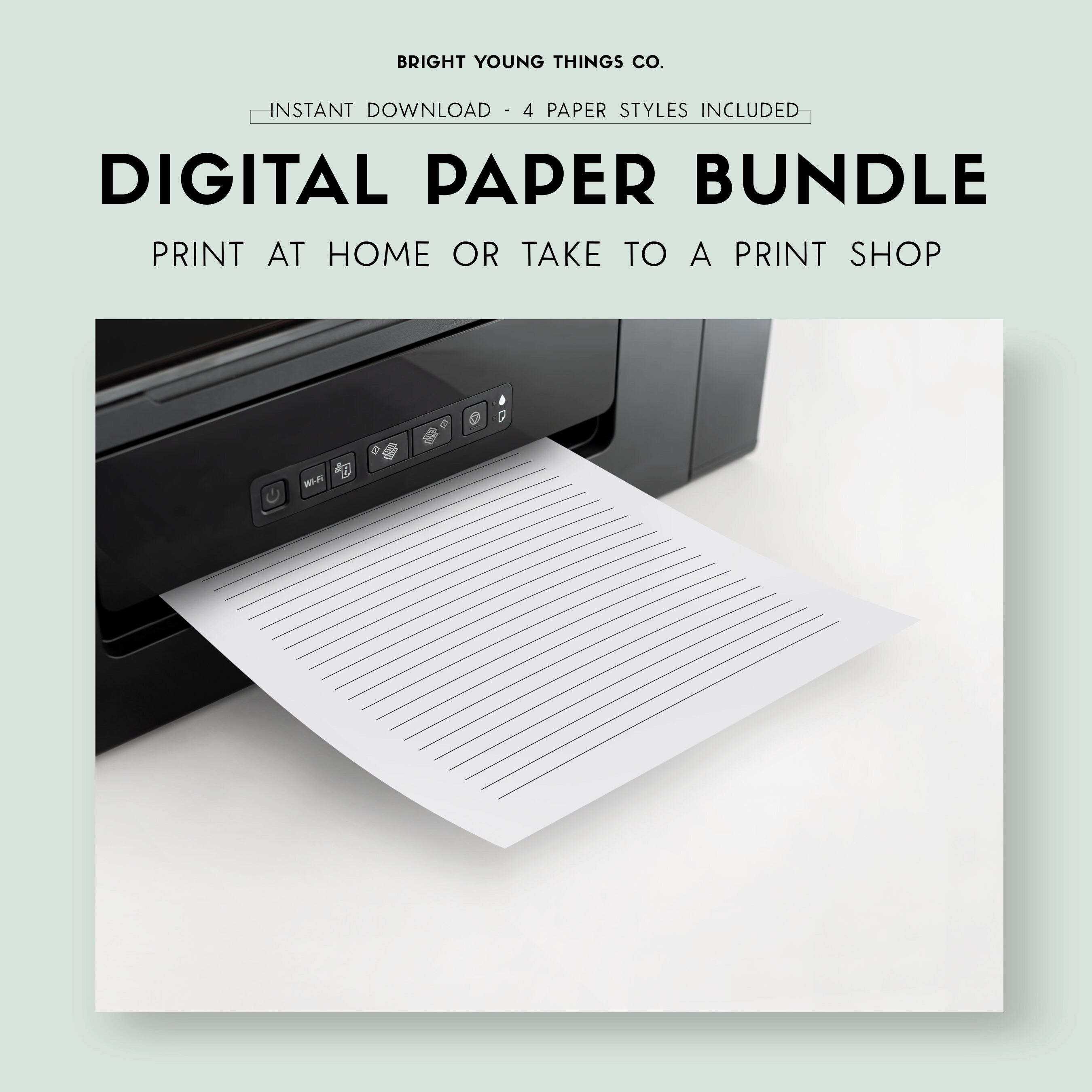 Digital Paper Bundle, Printable Lined Paper, Printable Graph Paper ...