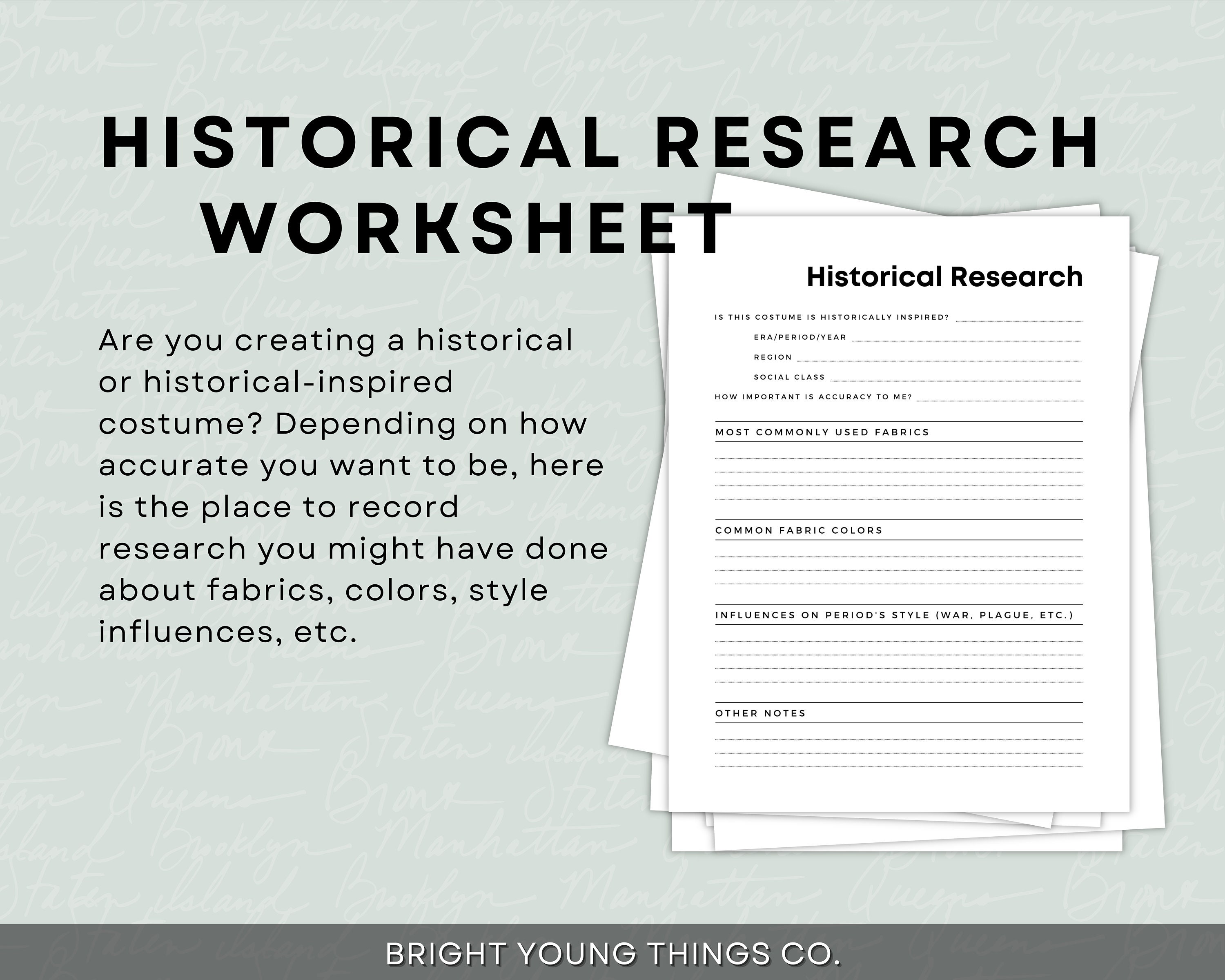 Printable Costume Planner, Halloween Costume Planner, Ren Faire Costume ...