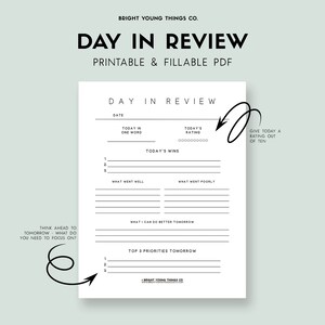 Daily Reflection Journal Printable, Daily Reflection Printable, Self ...
