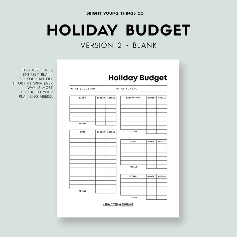 Printable Holiday Budget Planner, Christmas Budget Tracker Printable ...