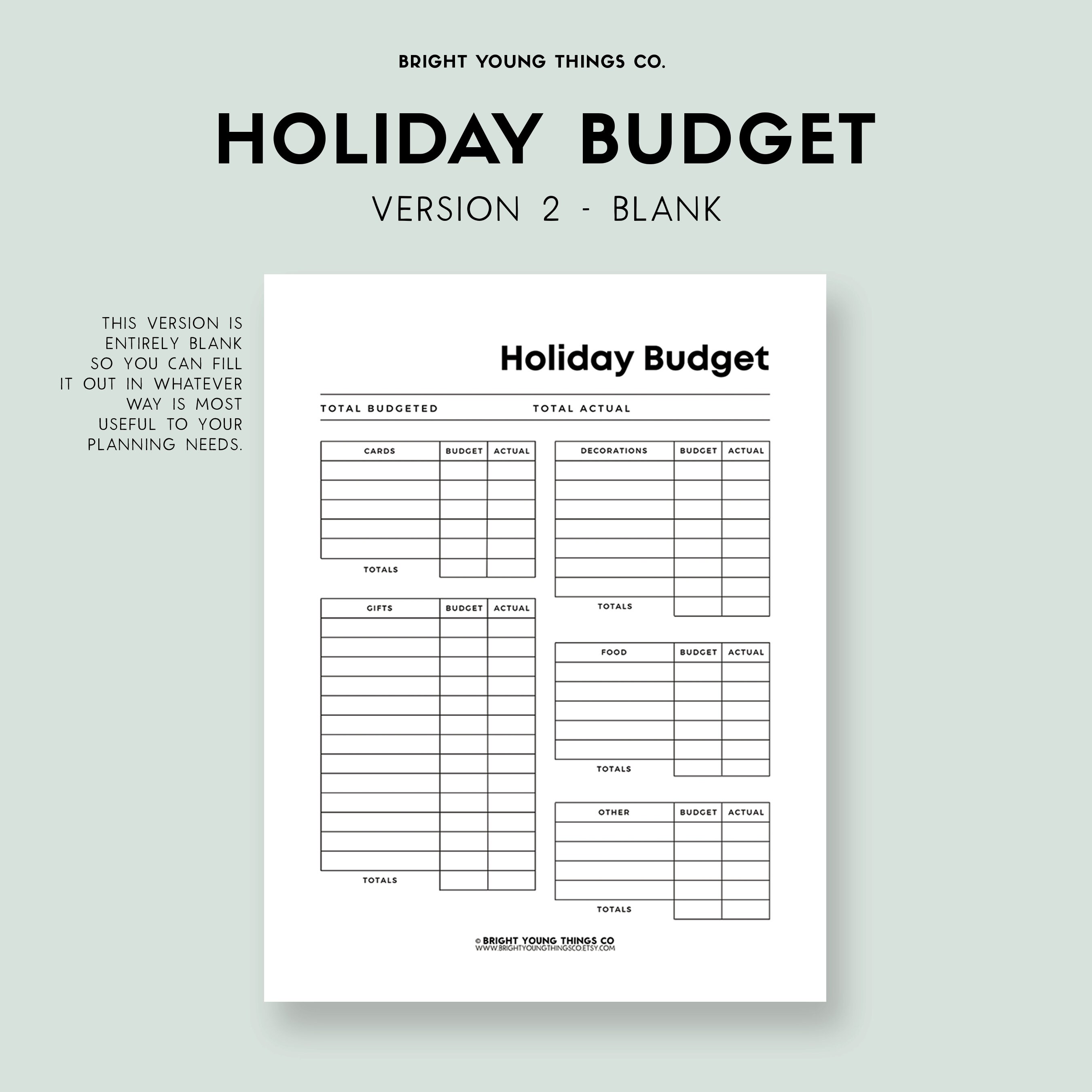 Printable Holiday Budget Planner, Christmas Budget Tracker Printable ...
