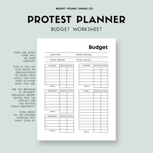 Printable Protest Planner, Protest Plan, Social Justice Protest ...