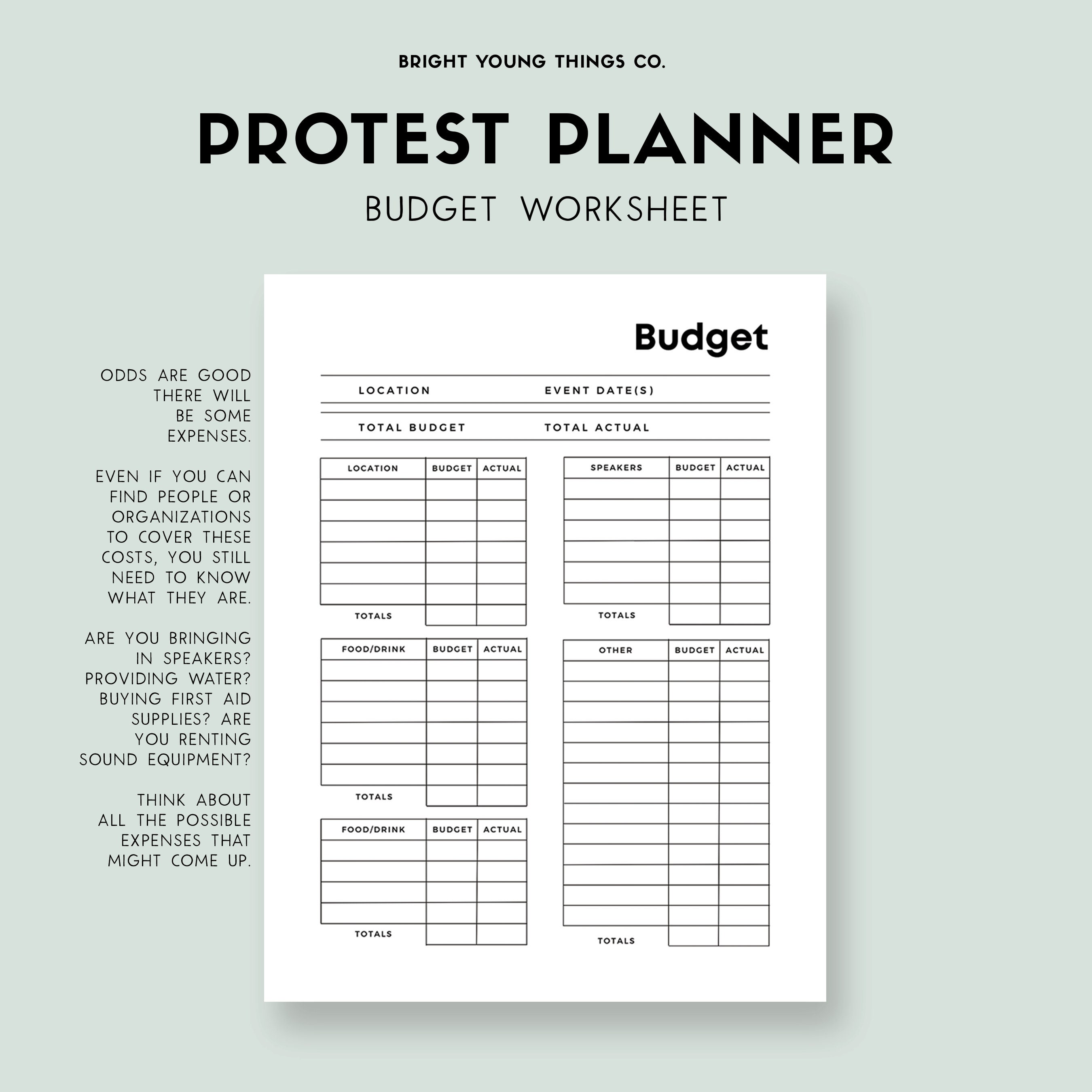 Printable Protest Planner, Protest Plan, Social Justice Protest ...