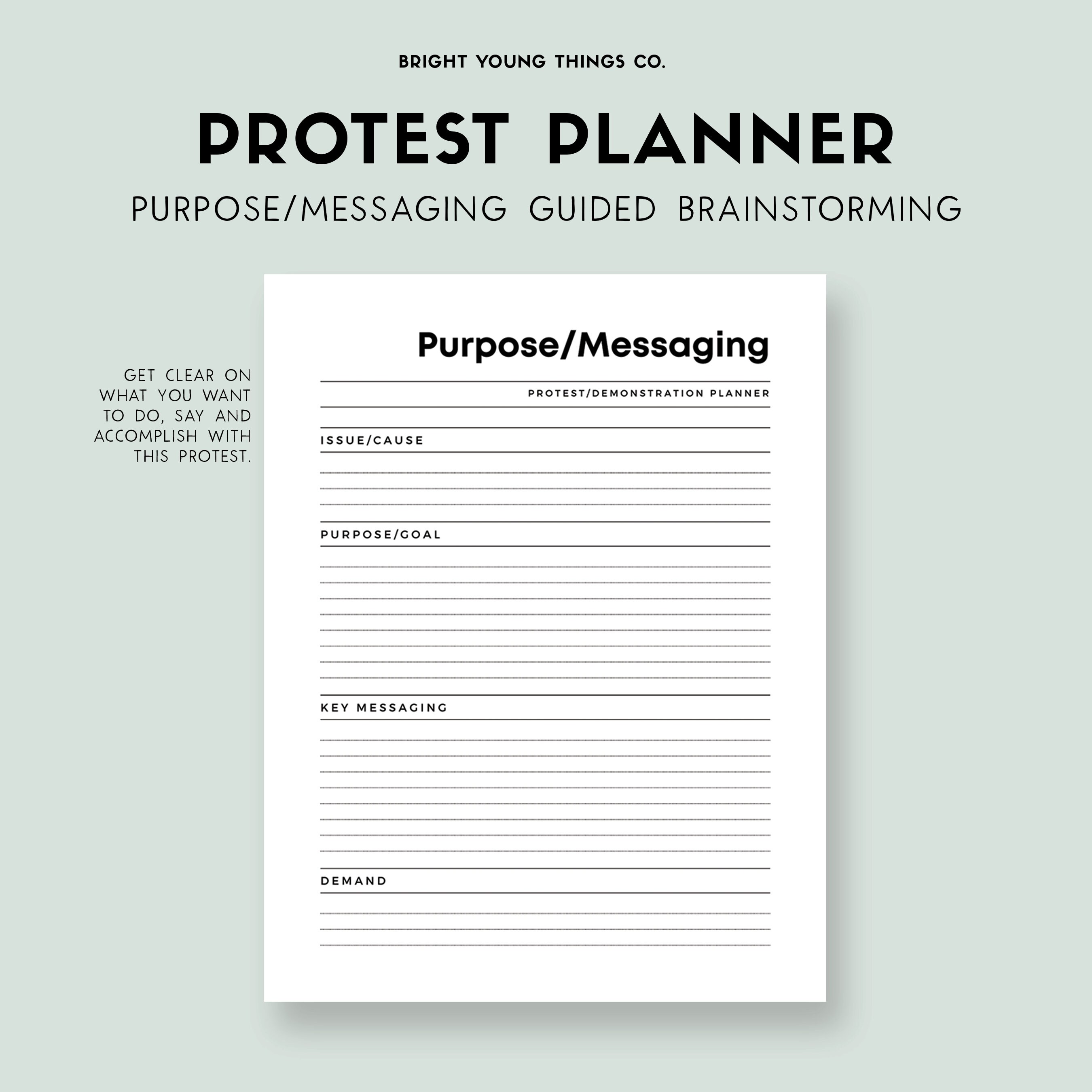 Printable Protest Planner, Protest Plan, Social Justice Protest ...
