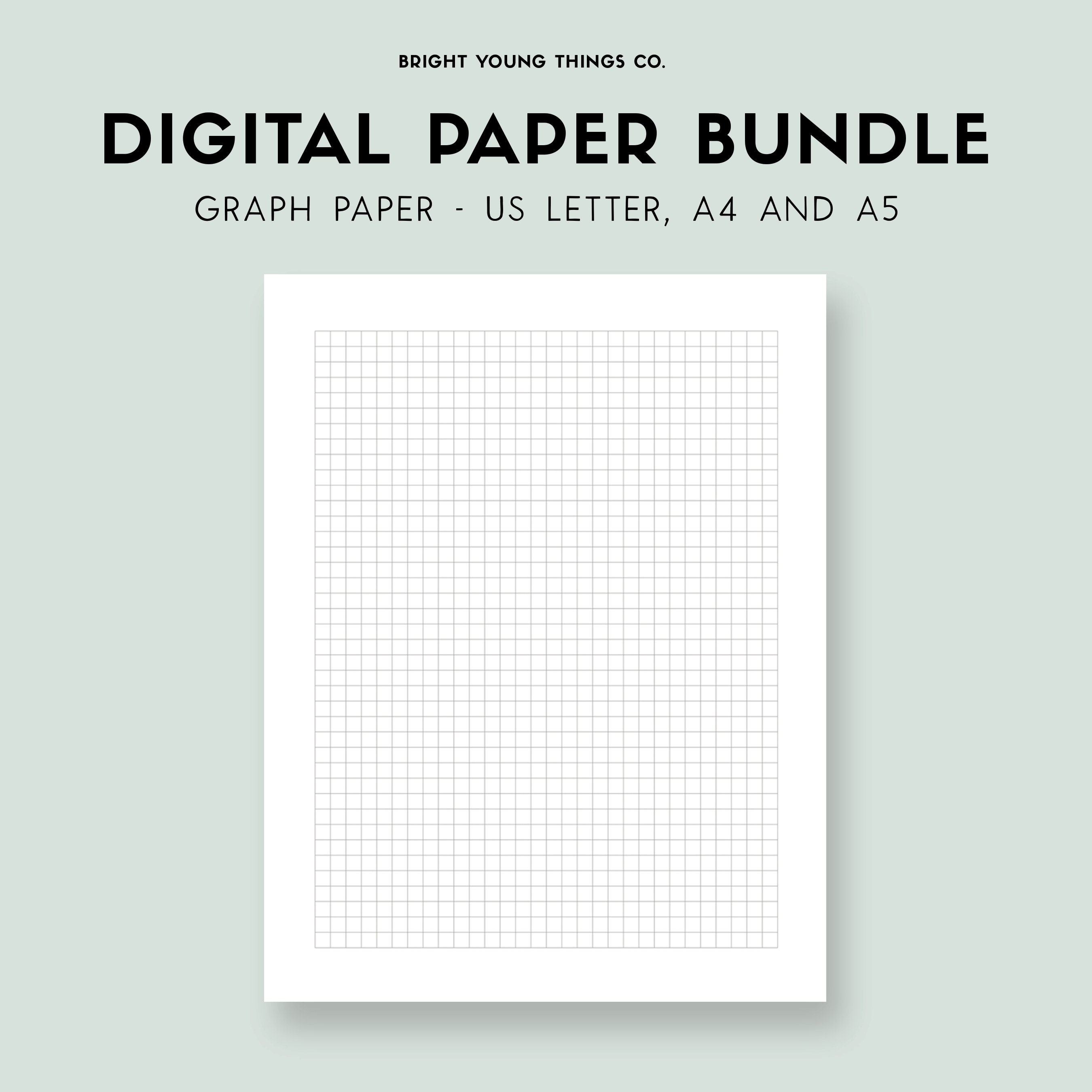 Digital Paper Bundle, Printable Lined Paper, Printable Graph Paper ...