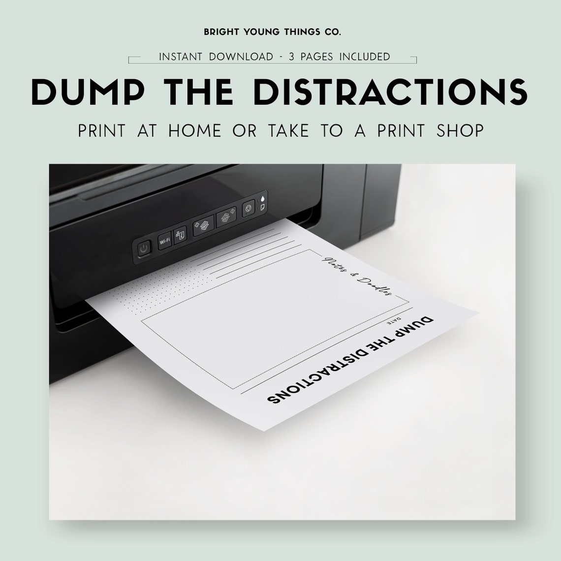 Productivity Worksheet Printable, Dump the Distractions Worksheet ...