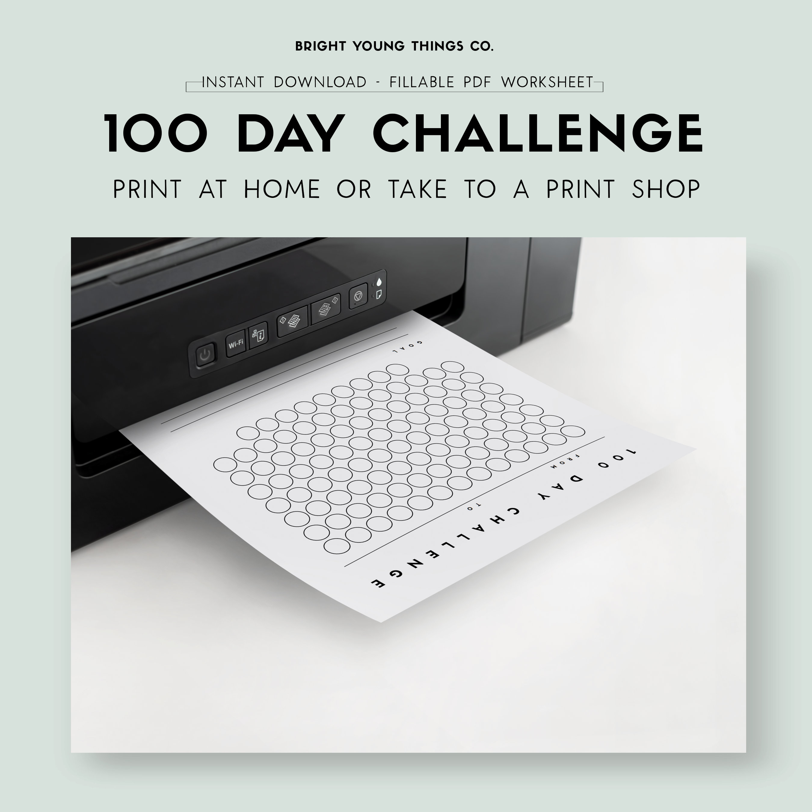 100 Day Challenge Printable PDF, 100 Day Challenge Fillable PDF ...