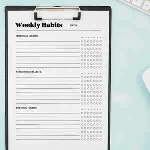 Weekly Habit Tracker Printable, Printable Routine Tracker, Habit ...