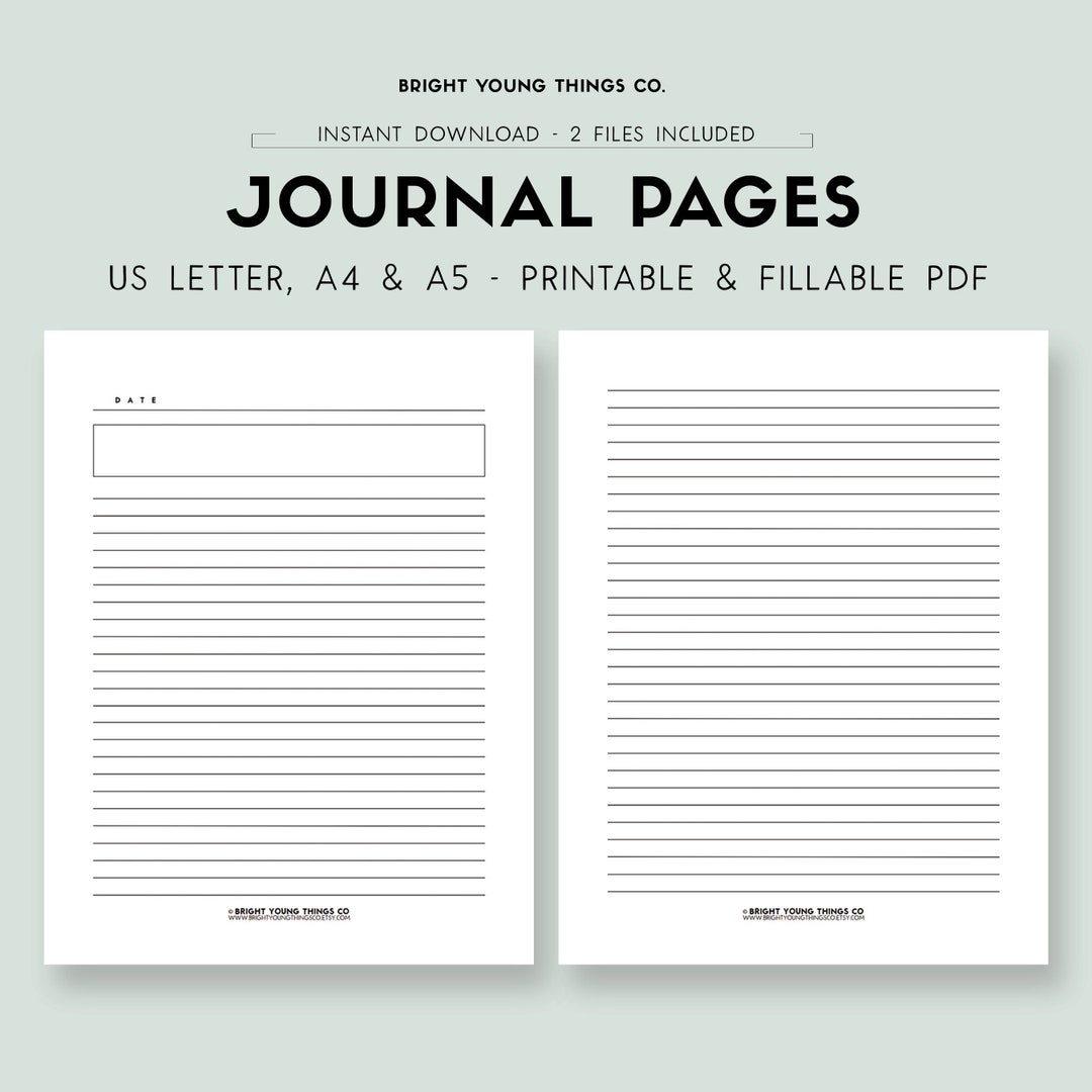 Journal Page Printable, Printable Journal Page With Space for Prompts ...