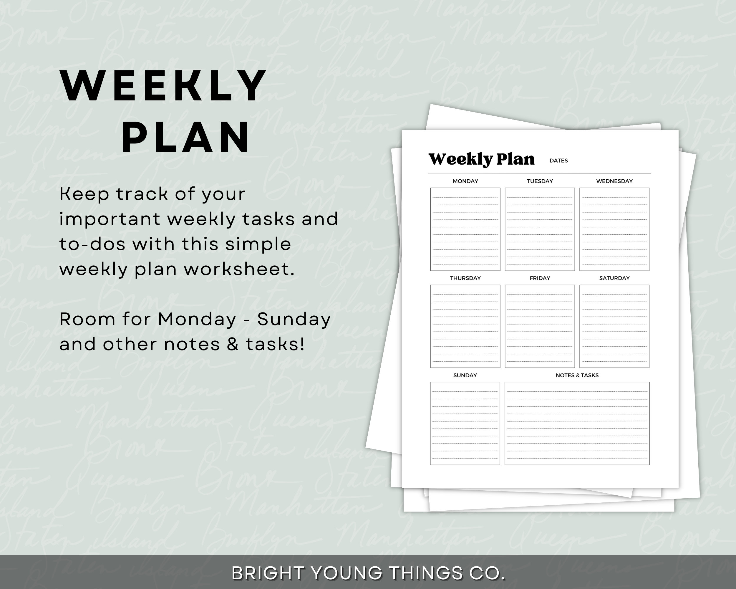 Weekly Plan Printable, Simple Weekly Plan, Printable Weekly Schedule ...