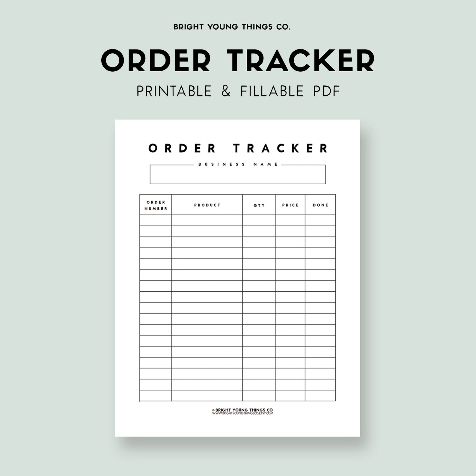 Order Tracker Printable, Order Tracker Form, Order Tracker for Small ...