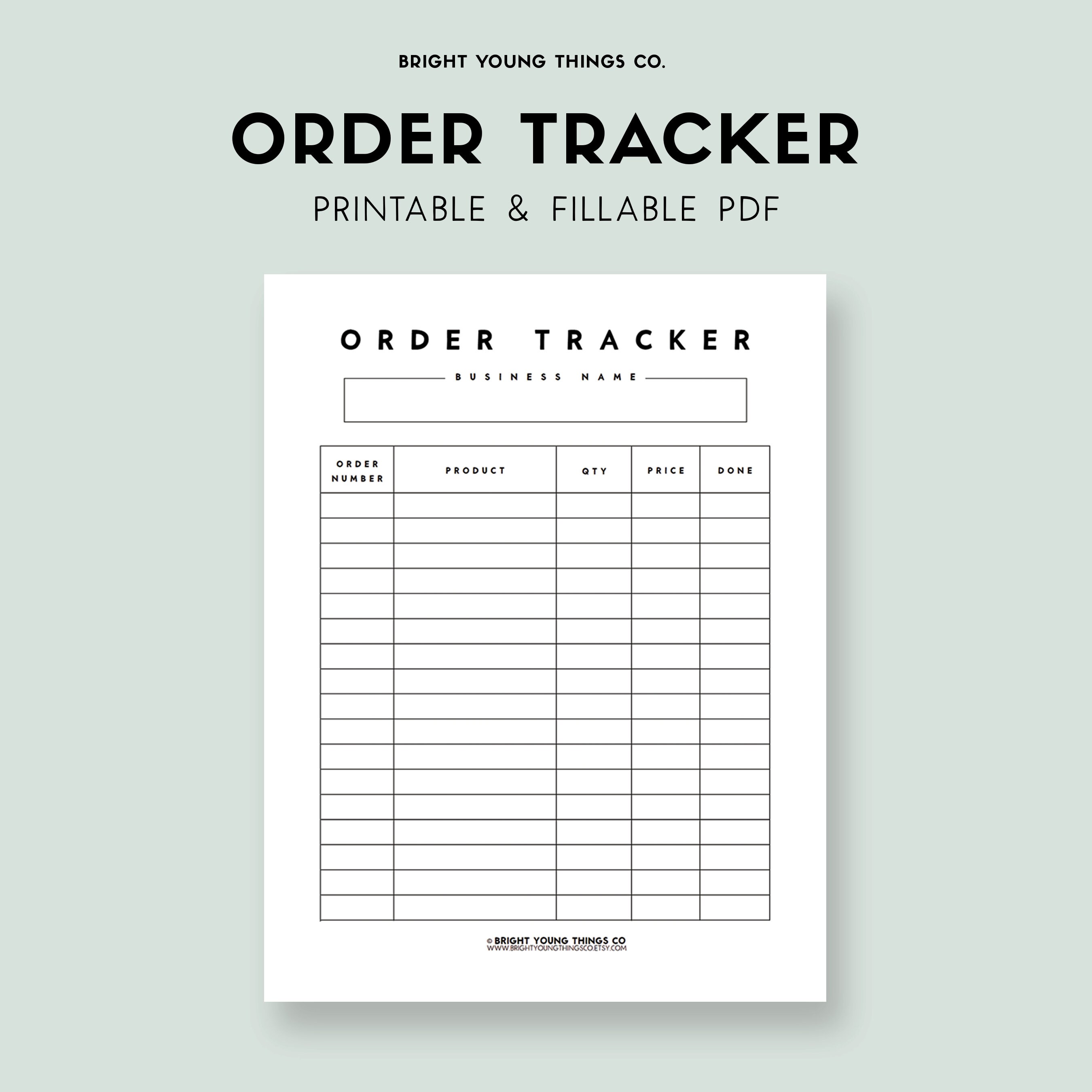 Order Tracker Printable, Order Tracker Form, Order Tracker for Small ...
