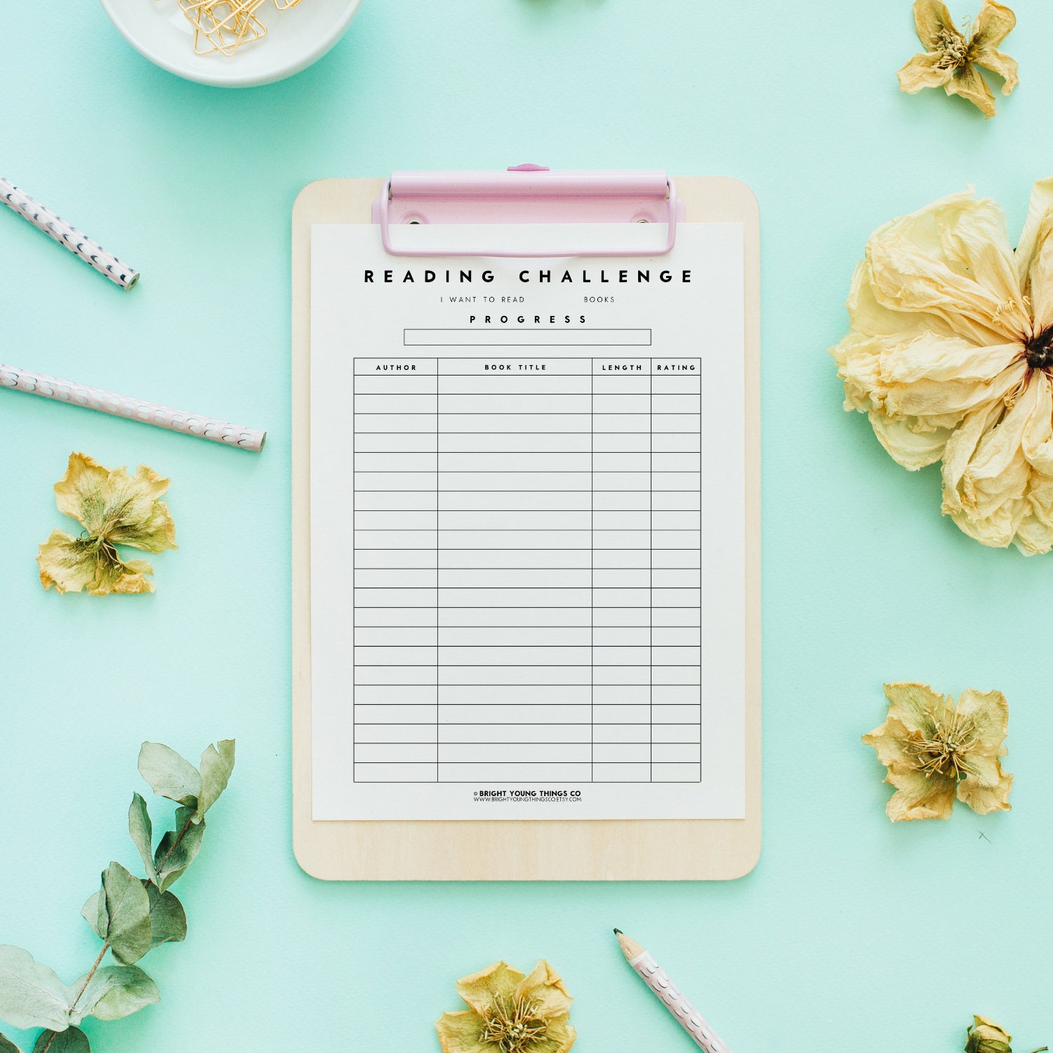 Reading Challenge Tracker Book Challenge Printable Book - Etsy