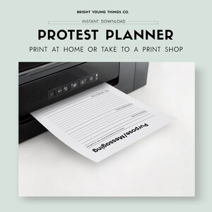 Printable Protest Planner, Protest Plan, Social Justice Protest ...