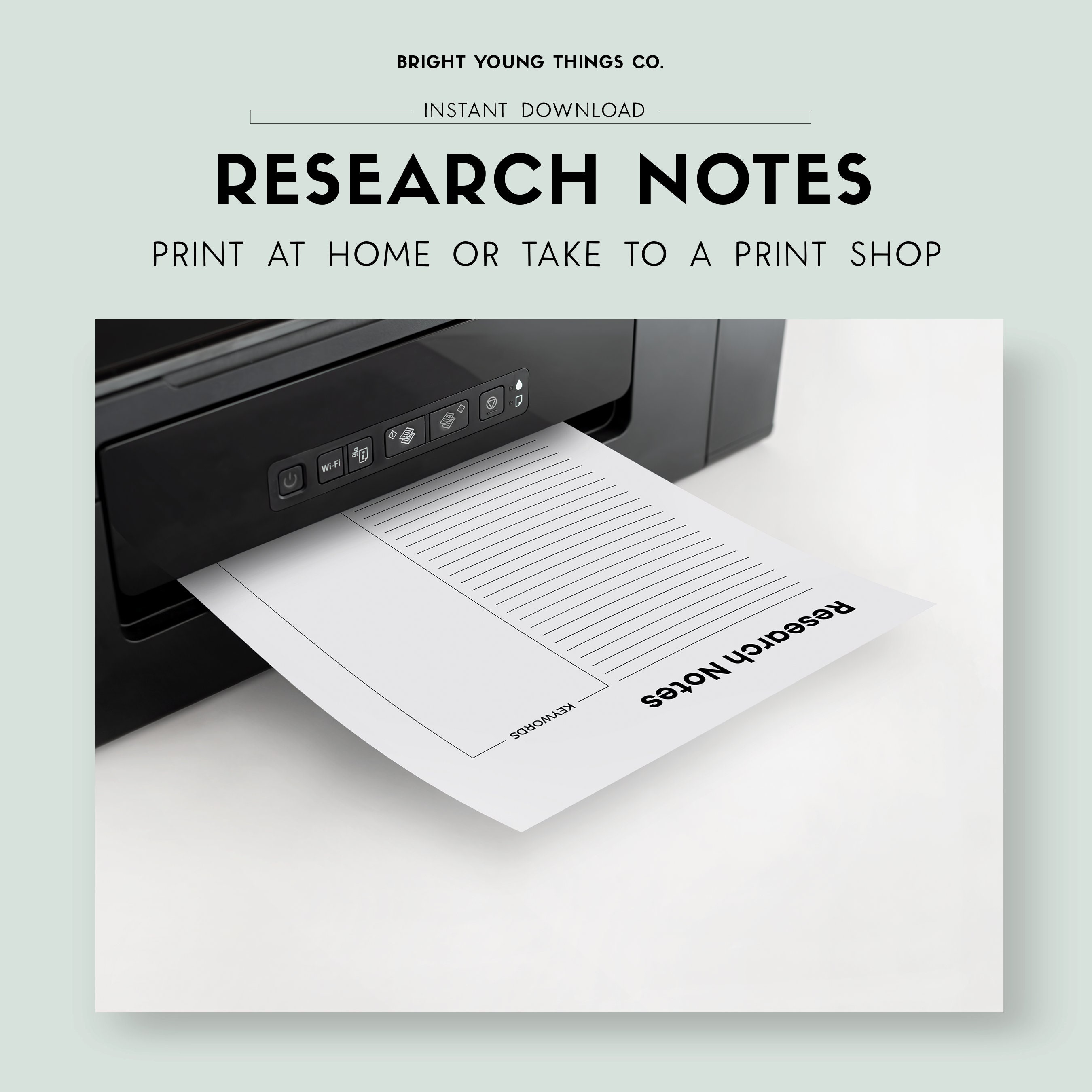 Printable Research Notes Tracker, College Student Research Aids ...