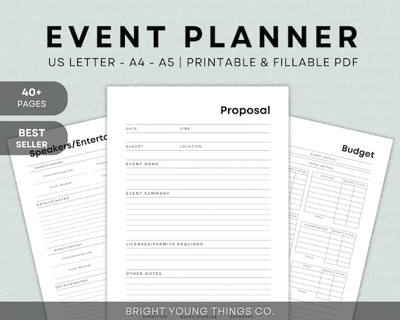 Reception Planner Worksheets