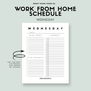 Work From Home Planner Printable, Personal Daily Planner, Productivity ...
