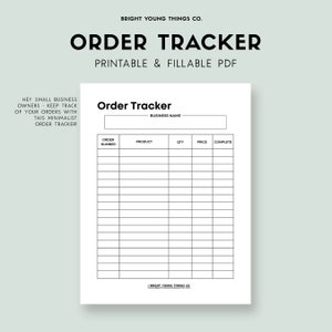 Order Tracker Printable PDF, Order Tracking, Small Business Planner ...