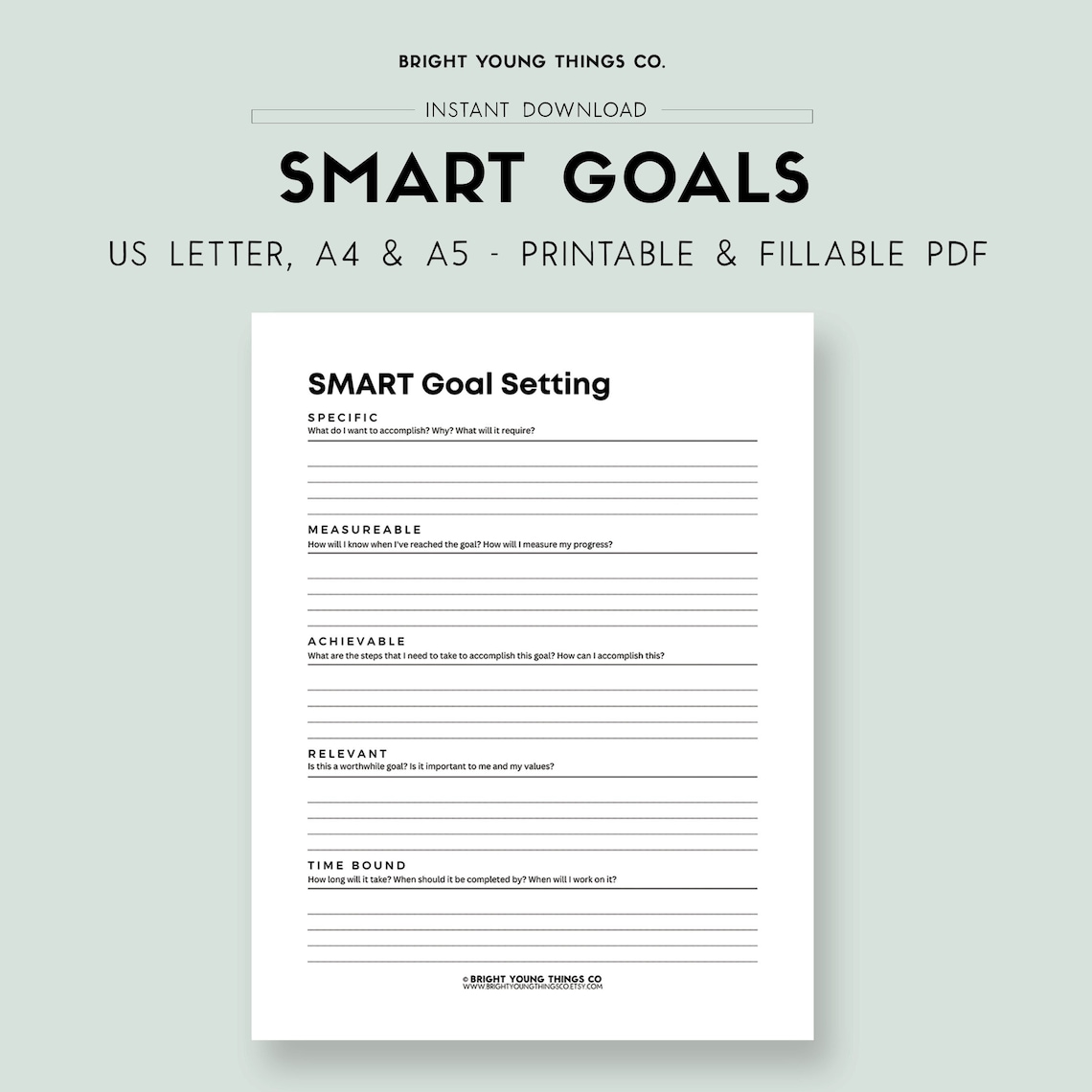 SMART Goals Planner, SMART Goals Planner Printable, SMART Goals ...