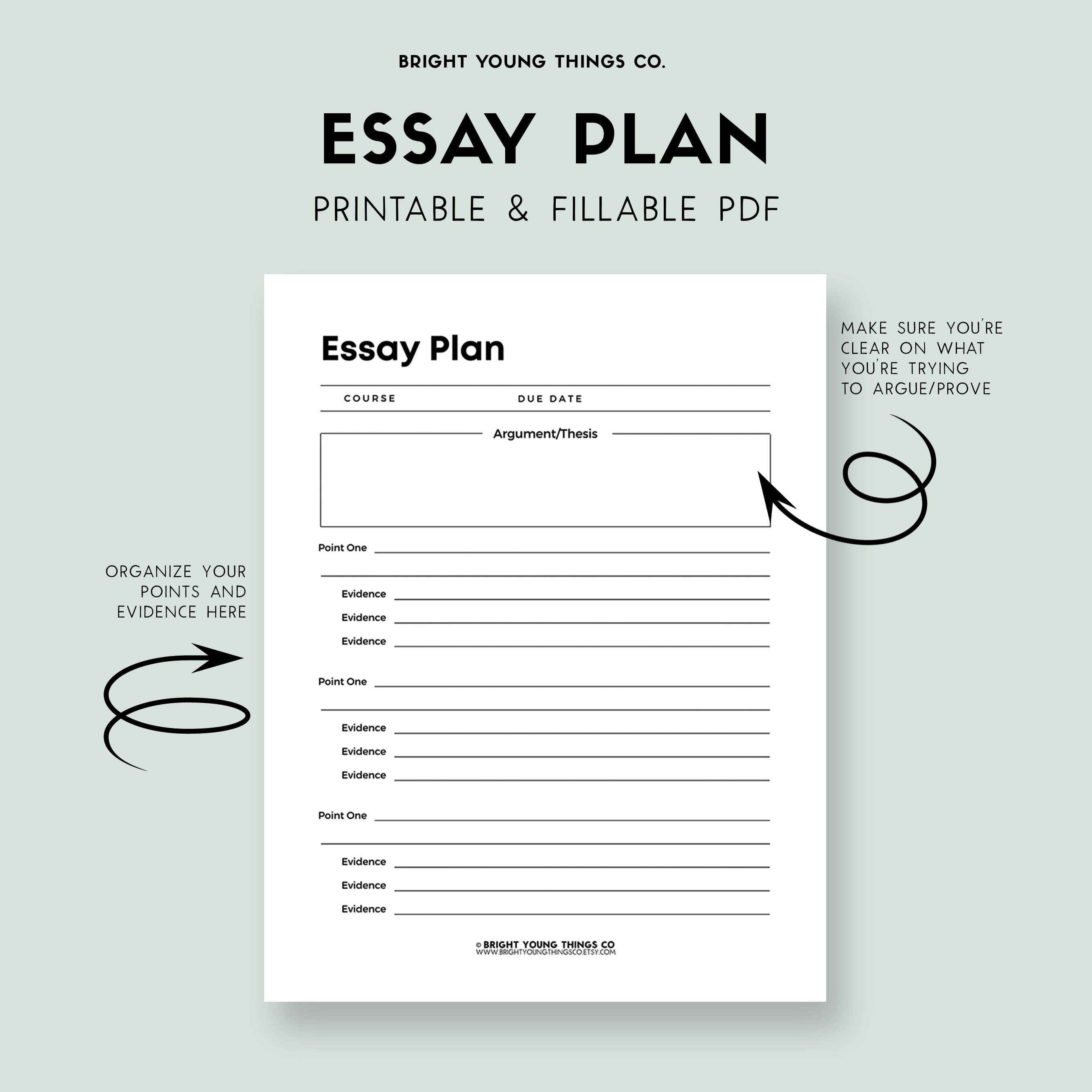 Essay Template, Essay Planner, Printable Essay Planner, Student ...