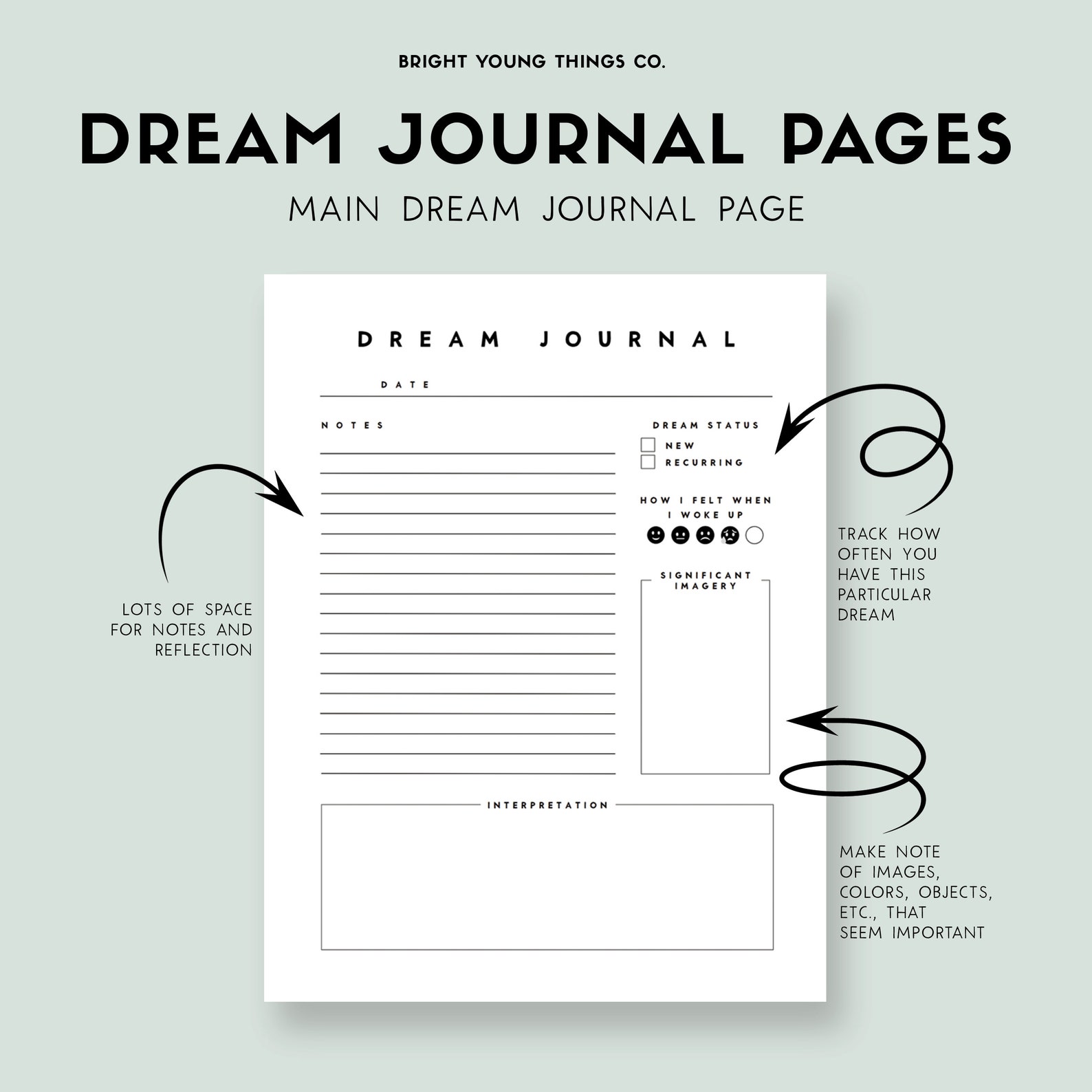 Dream Journal Digital Download, Dream Journal Printable Pages ...