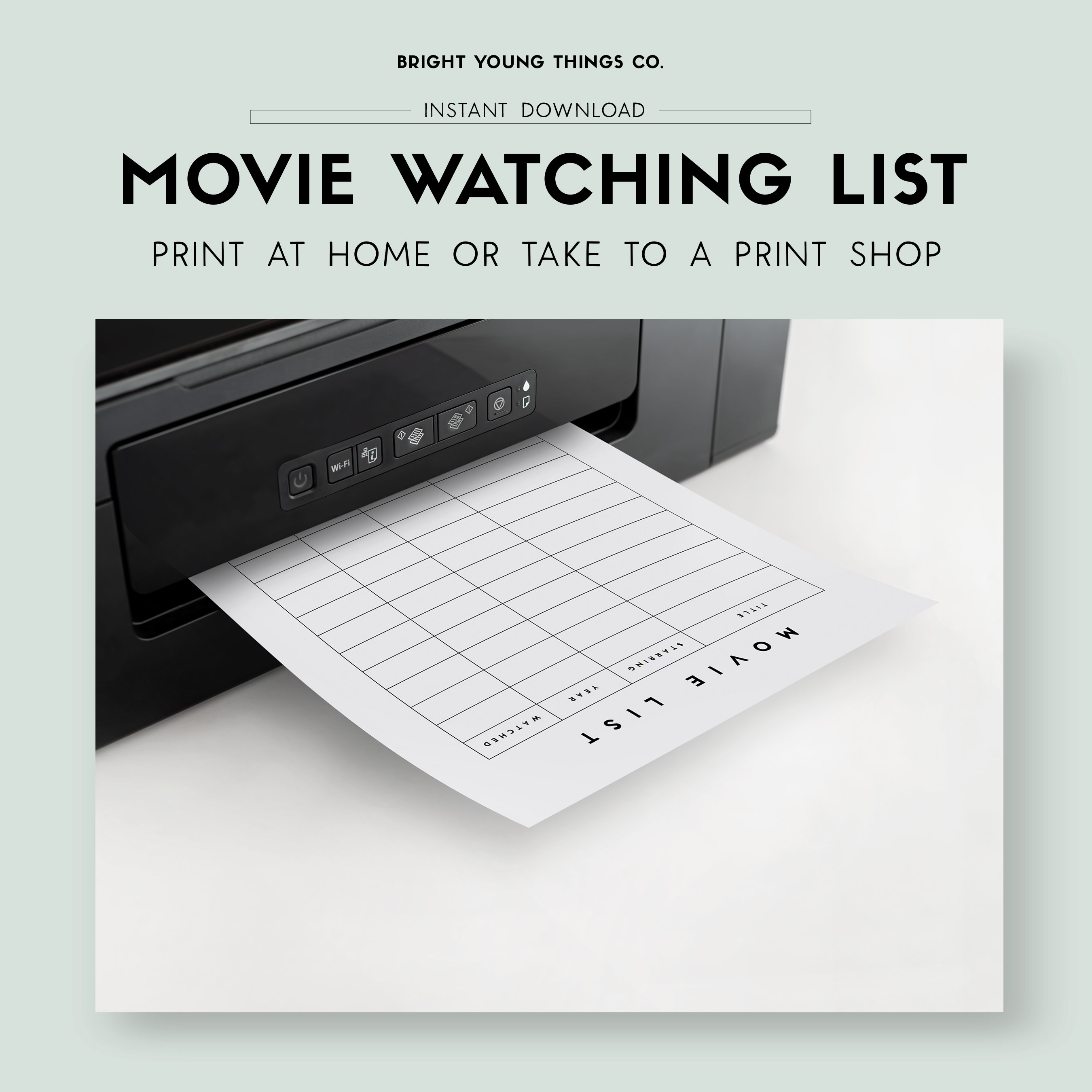 Movies to Watch List Printable, Minimal Movie Watching List, Movie ...