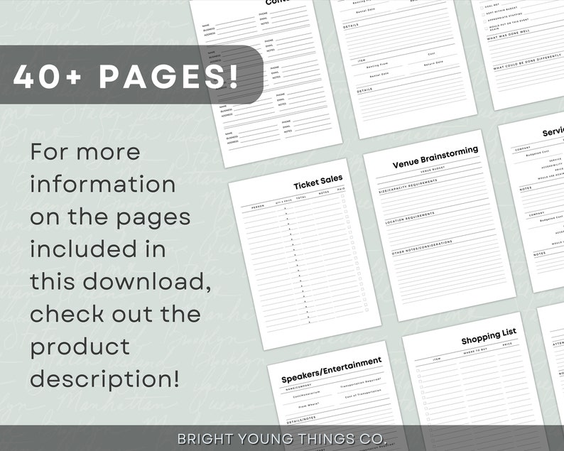 Event Planning Workbook, Printable Event Planner, Printable Planner ...