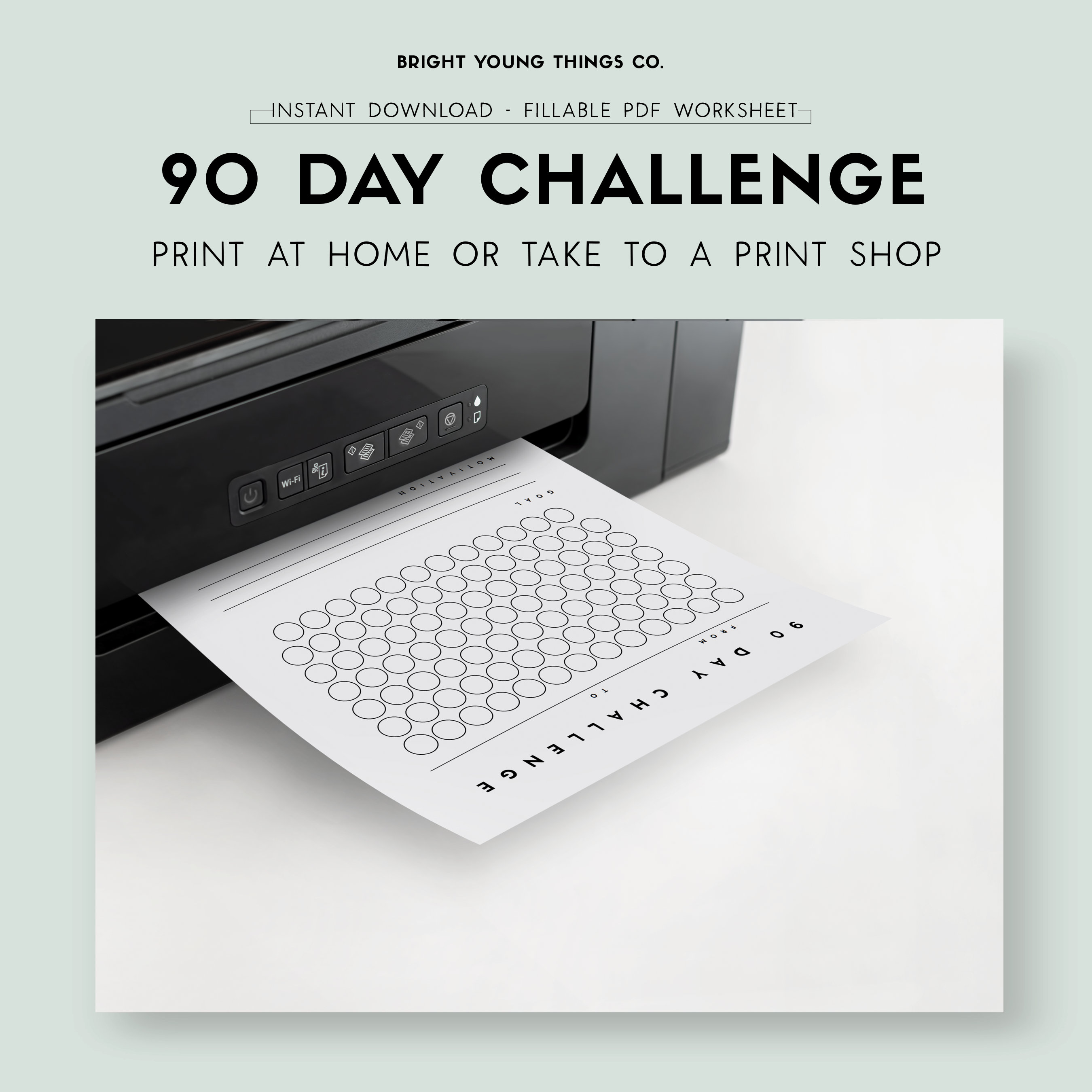 90 Day Challenge Printable PDF, 90 Day Challenge Fillable PDF Worksheet ...