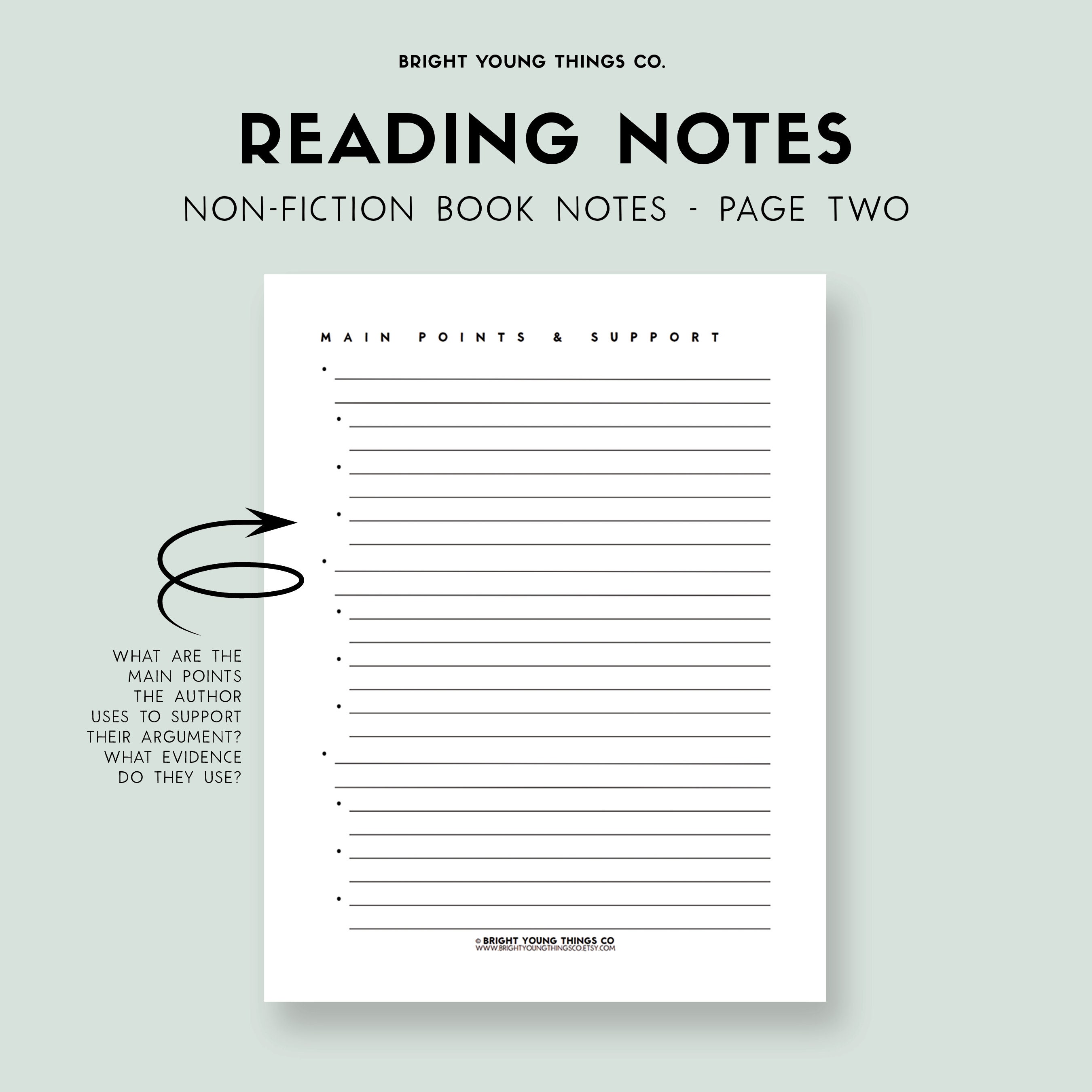 Reading Notes Template, Book Notes Printable, Reading Log Printable ...