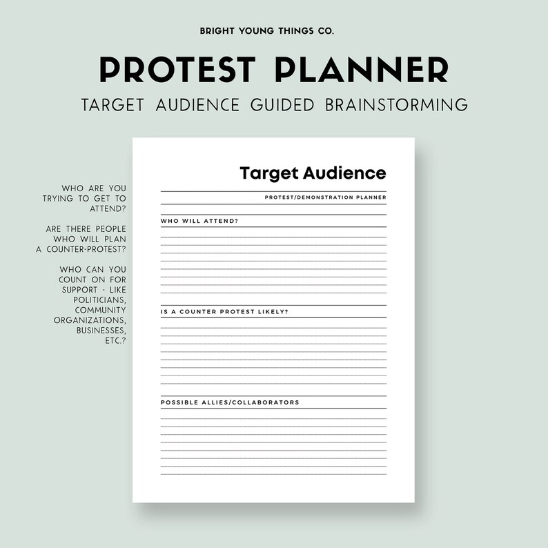 Printable Protest Planner, Protest Plan, Social Justice Protest ...