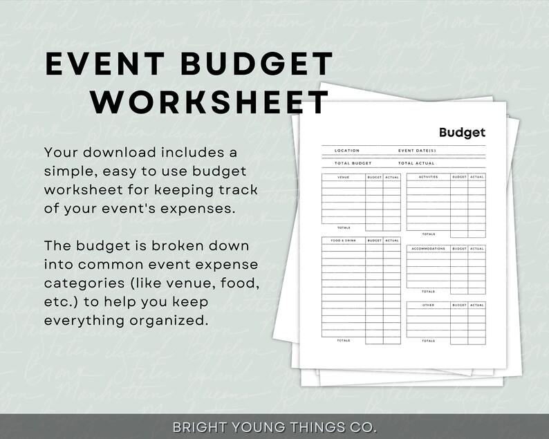 Event Planning Workbook, Printable Event Planner, Printable Planner ...