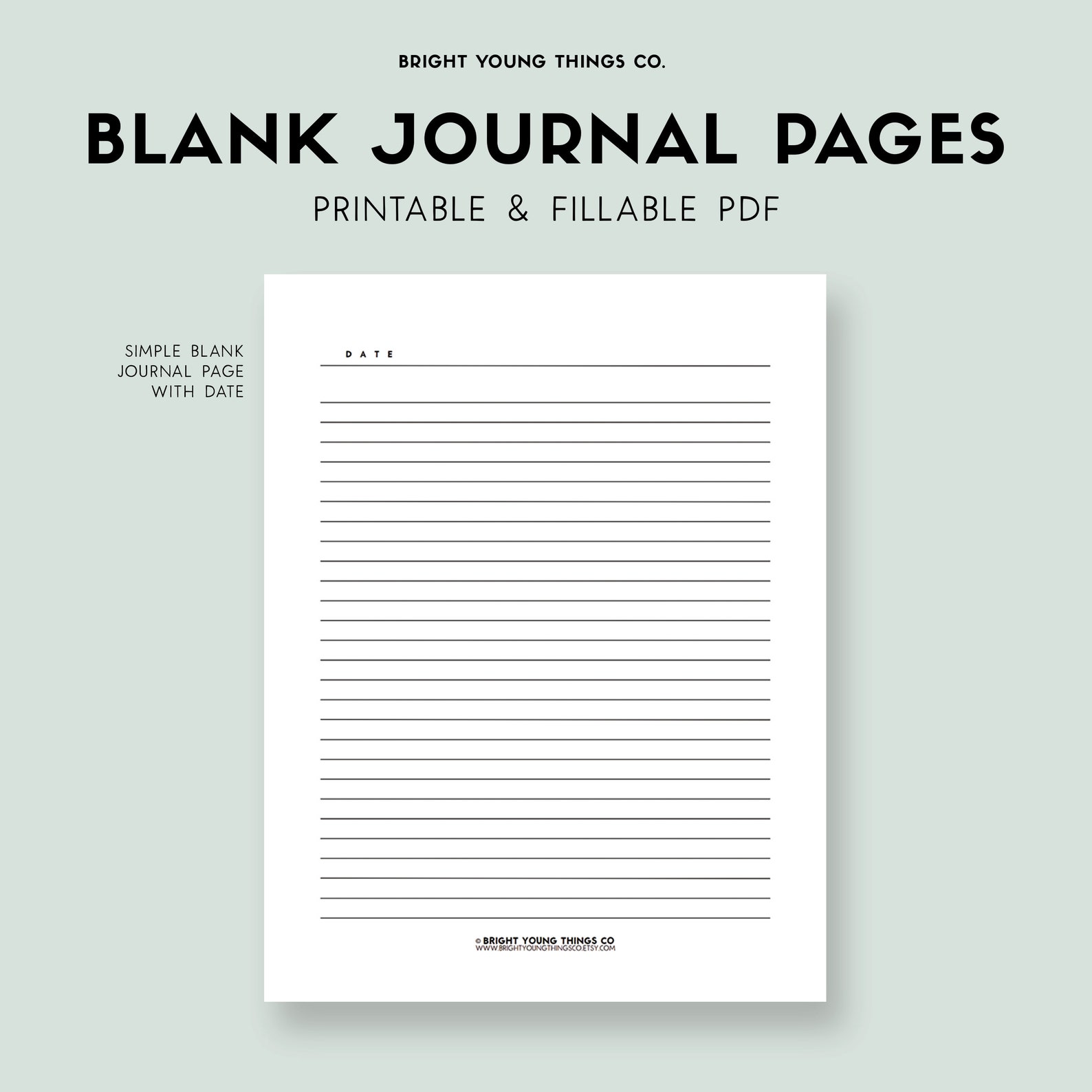 Blank Journal Page Printable, Journal Page Printable, Lined Sheets ...