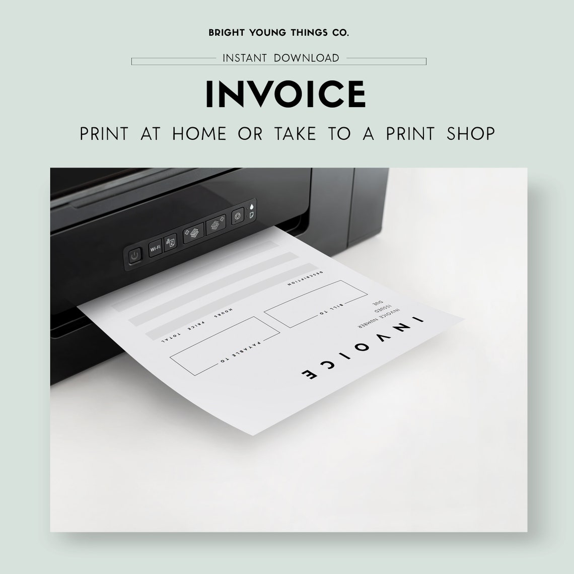 Invoice Printable, Invoice Template, Invoice PDF, Small Business ...