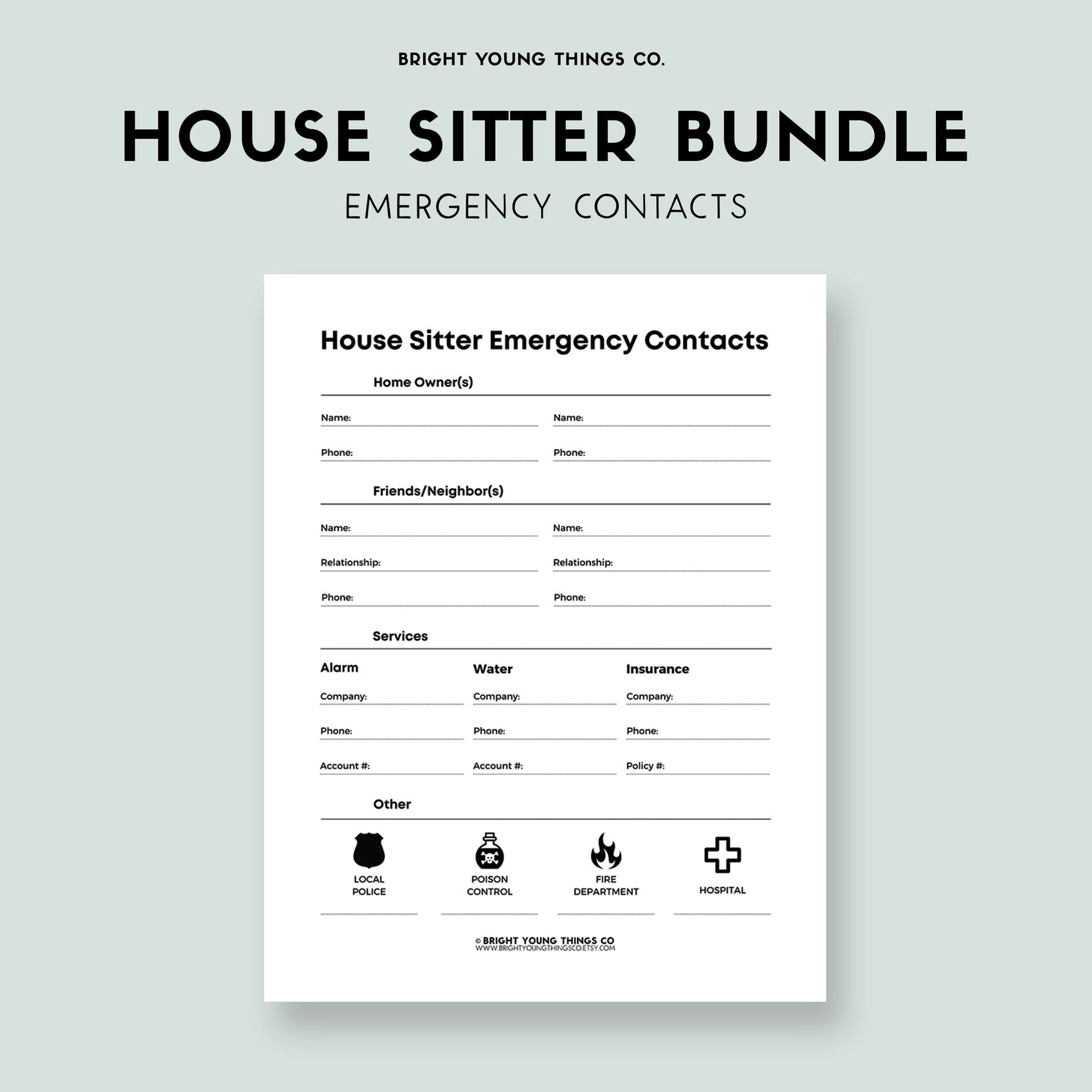 House Sitter Guide Printable Bundle, House Sitter Instructions, House ...