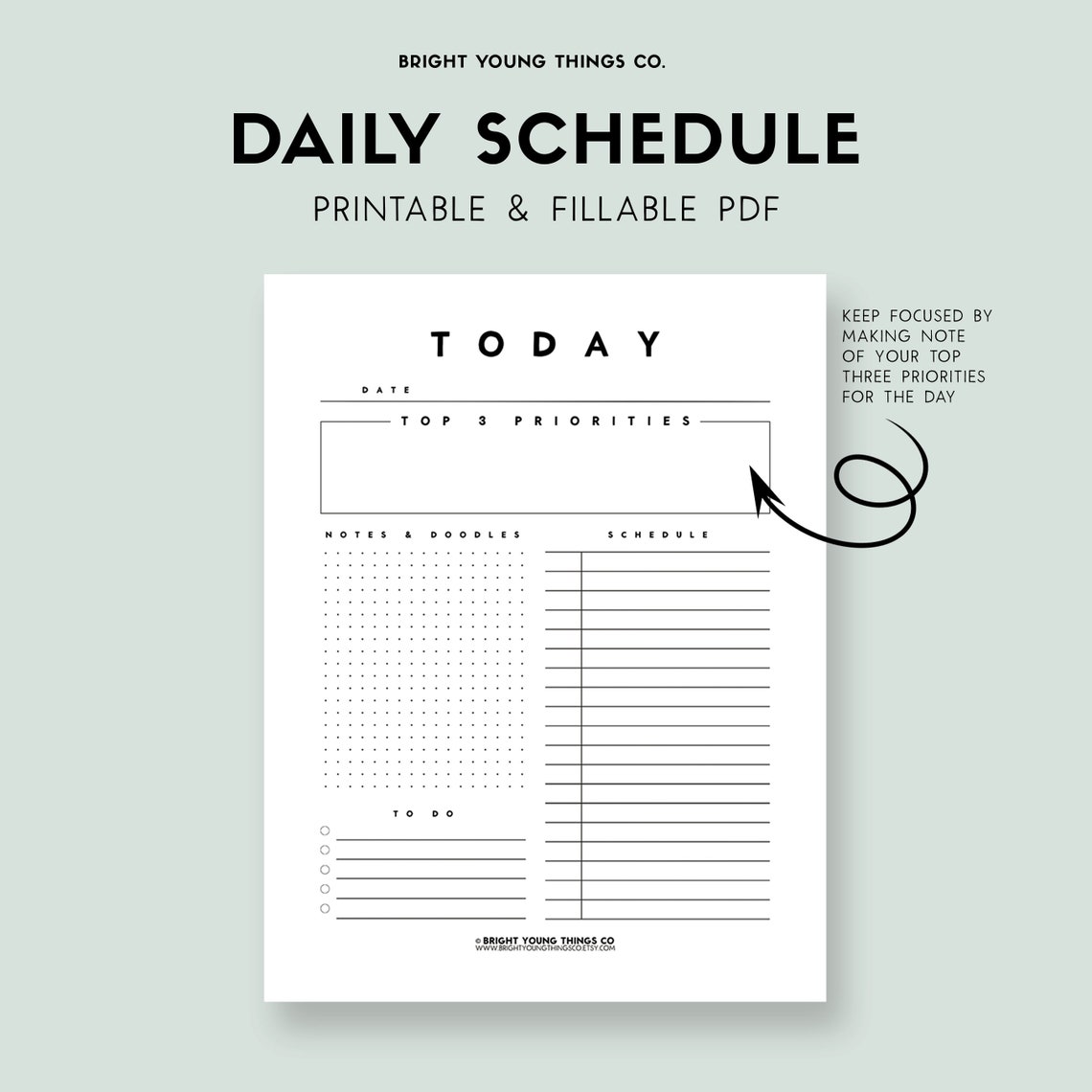 Daily Planner Printable, Productivity Planner, Daily Schedule, Daily to ...