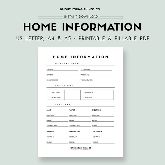House Sitter Notes Printable House Sitter Instructions House | Etsy