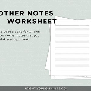 Reading Notes Worksheet, Book Notes Printable, Reading Log Printable ...