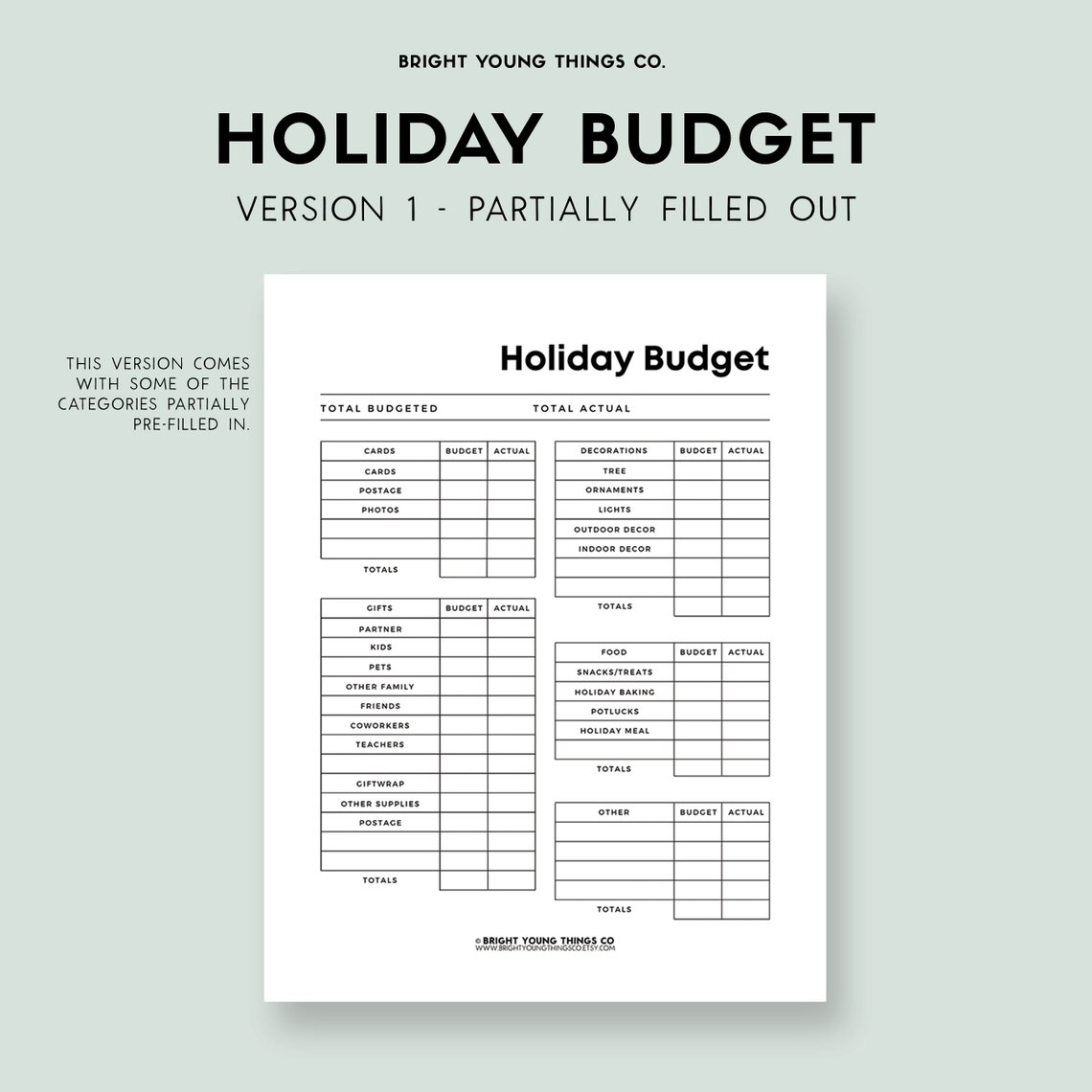 Printable Holiday Budget Planner, Christmas Budget Tracker Printable ...