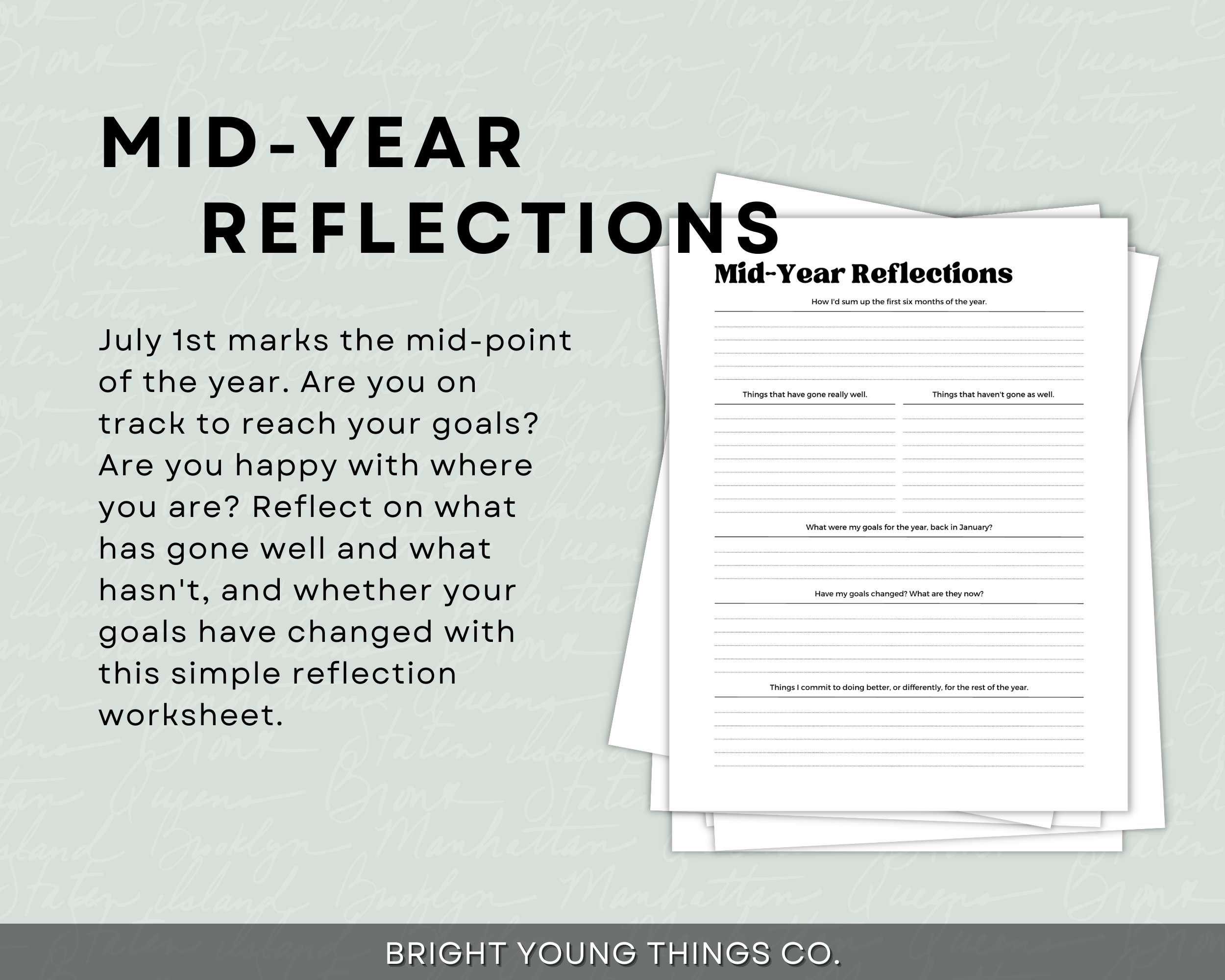 Mid-year Reflection Review Worksheet, Personal Growth Worksheet ...