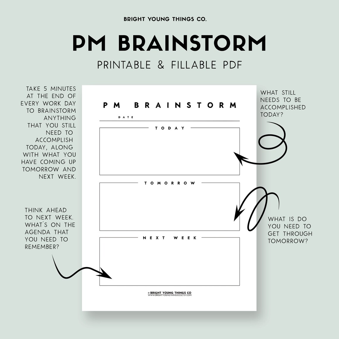 Brainstorm Worksheet, Brainstorm for Productivity, Brainstorm PDF ...