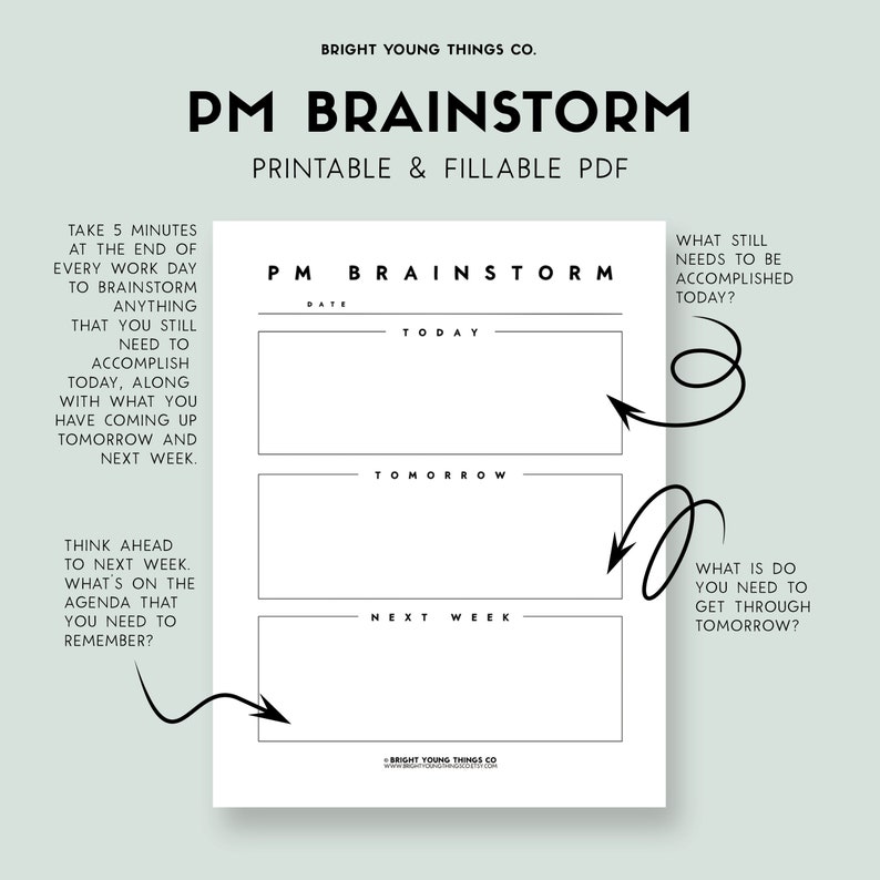 Brainstorm Worksheet, Brainstorm for Productivity, Brainstorm PDF Download, Productivity ...