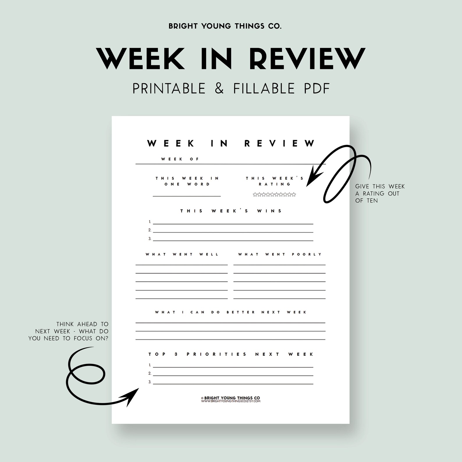 Weekly Reflection Journal Printable, Self Reflection Journal, Self ...