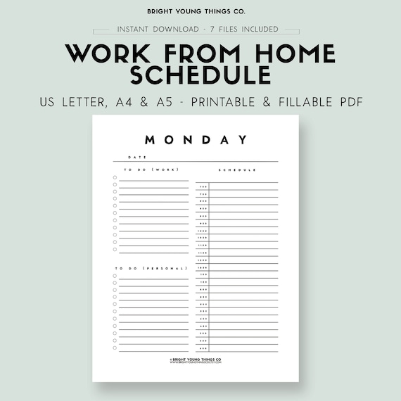Work From Home Planner Printable Personal Daily Planner - Etsy