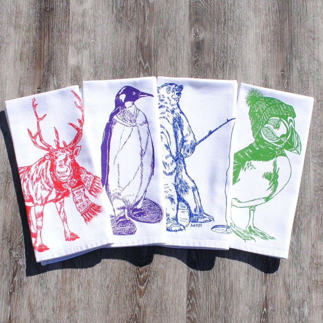 Christmas Cloth Napkins - Screen Printed Napkins Set of Four - Washable ...