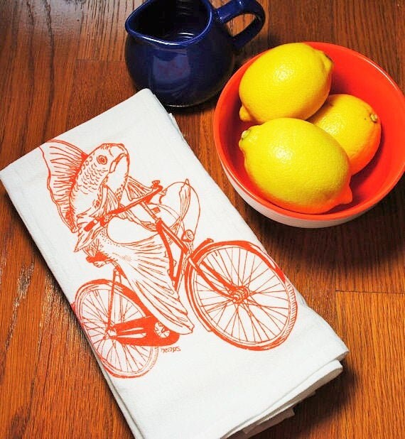 Kitchen Napkins Set of 4 - Hand Screen Printed Cotton Cloth Napkins ...