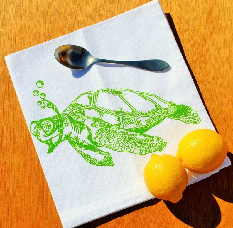 Kitchen Napkins Set of 4 - Hand Screen Printed Cotton Cloth Napkins ...