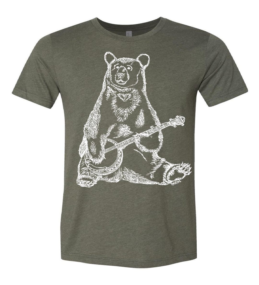 Banjo Bear T Shirt - Unisex - Mens Tshirt - Country - Folk Music T ...
