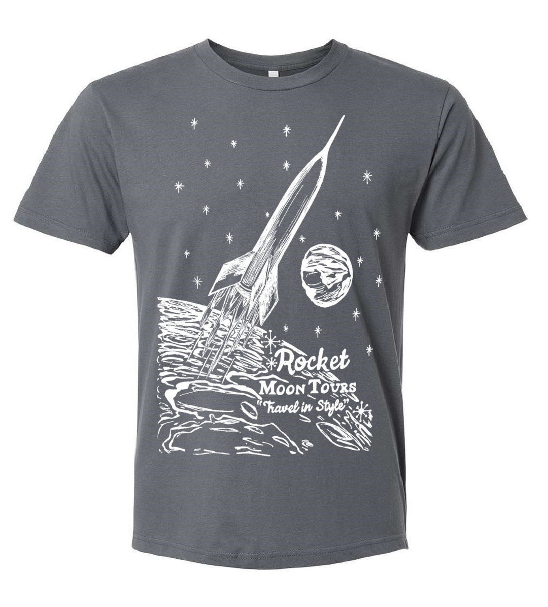Rocket Moon Tours T Shirt - Unisex - Mens Tshirt - Sci-fi - Geek T ...